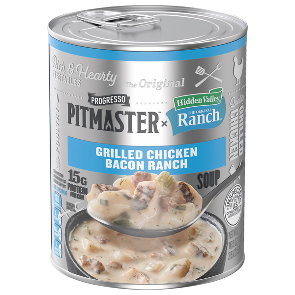 Progresso Pitmaster Grilled Chicken Bacon Hidden Valley Ranch Soup, 18. ...