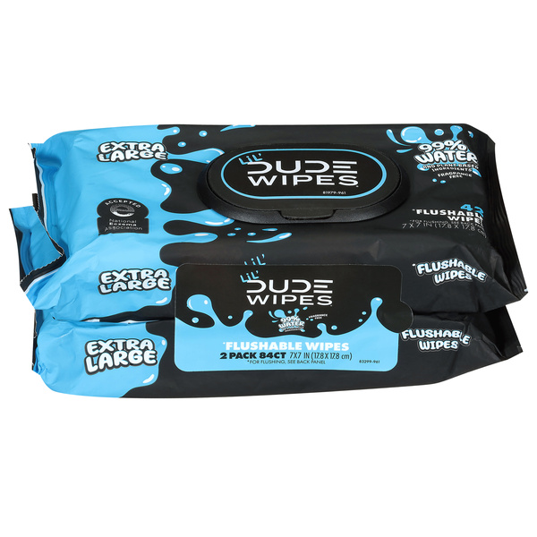 Dude Wipes Extra Large Flushable Wipes 2 - 42 Wipe Packs | Hy-Vee ...